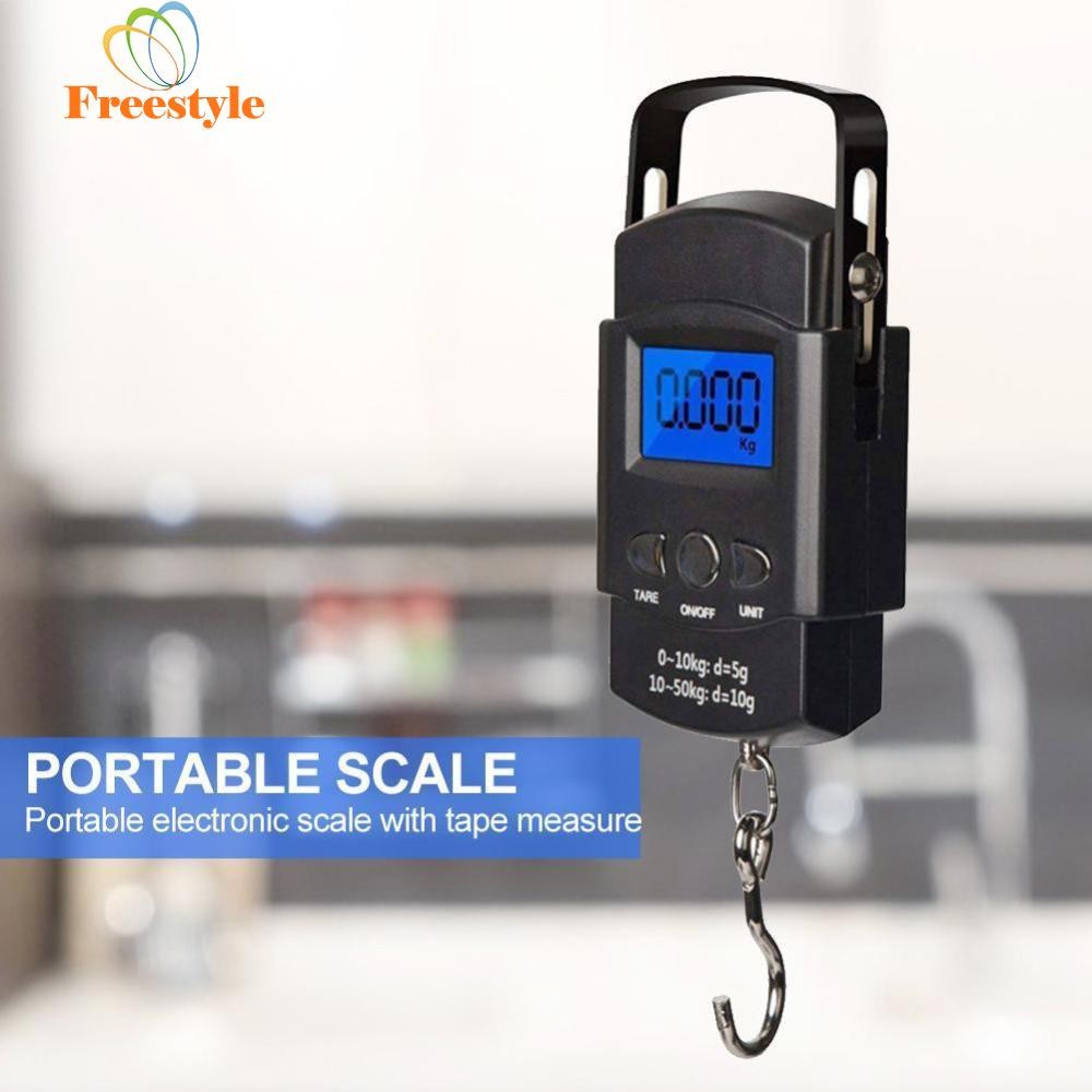 Mini Portable Digital Scale Hand Held Hanging Hook Weighing with Back ...