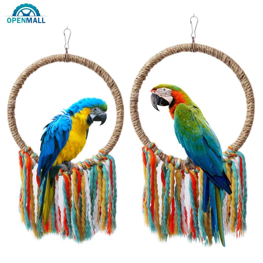 OPENMALL Pet Bird Parrot Toy Cotton Rope Circle Toys Chewing Bite ...