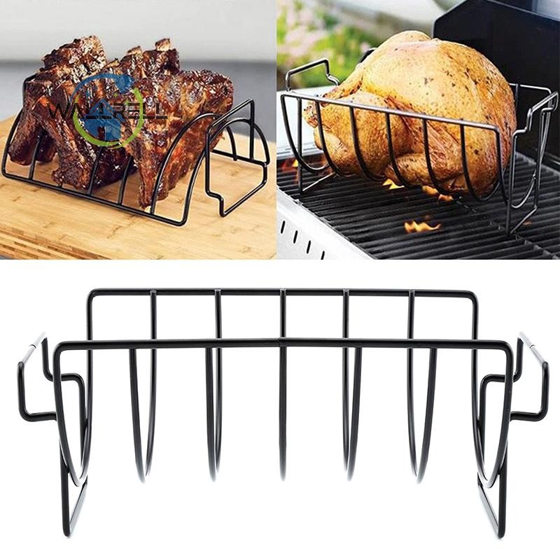 Wallrell> Non-Stick Rib Shelf Stand Barbecue Rib And Roast Rack ...
