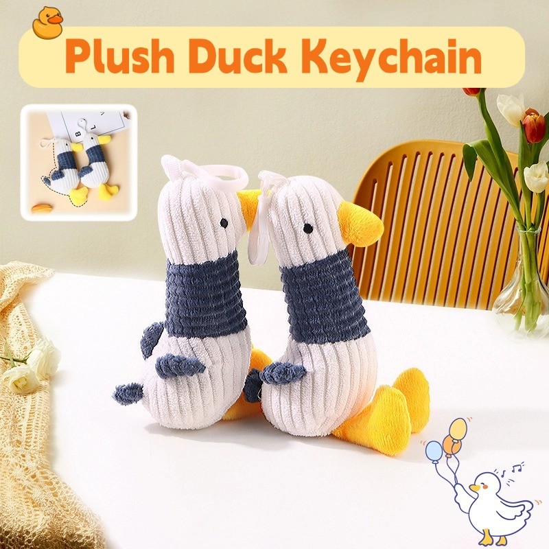 Plush Duck Keychain Backpack Pendant Cute Stuffed Duck Doll Cartoon Key ...