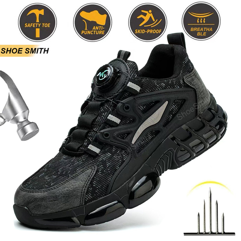 【Ready Stock】Safety Shoes Safety Boot Work Shoes Steel Toe Rotating ...