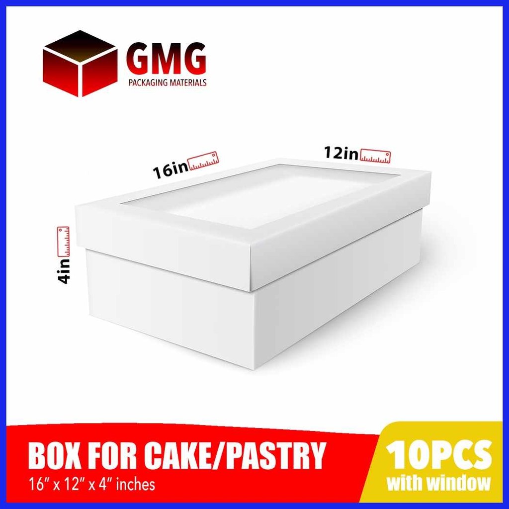 GMG`AX;Cake=RT_Xp:Pastry%sC:Box%lQ:w/Window%M:16%e:x%W:12 x 4 inches ...