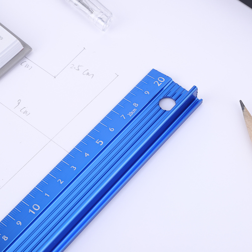 20CM 30CM 45CM 60CM L-Type Cutting Ruler Metal Craft Safety Ruler Anti ...