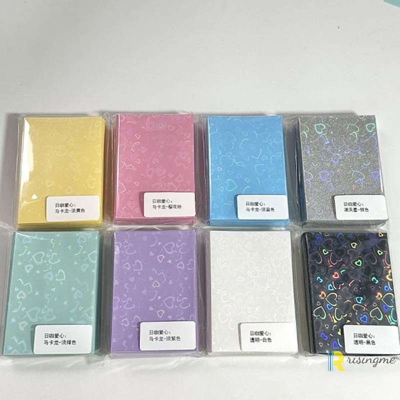 [Risingme] 50pcs Kpop Card Sleeves 61x91mm 20C Heart Bling Holder For ...