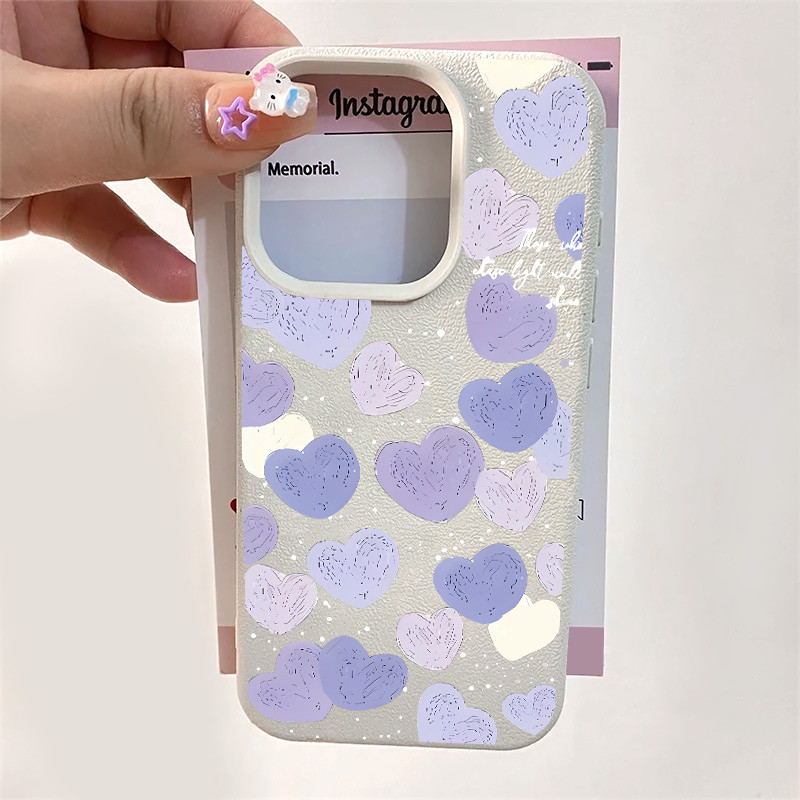 Dopamine Purple Heart Phone Case Compatible for IPhone 13 15 12 16 11 ...