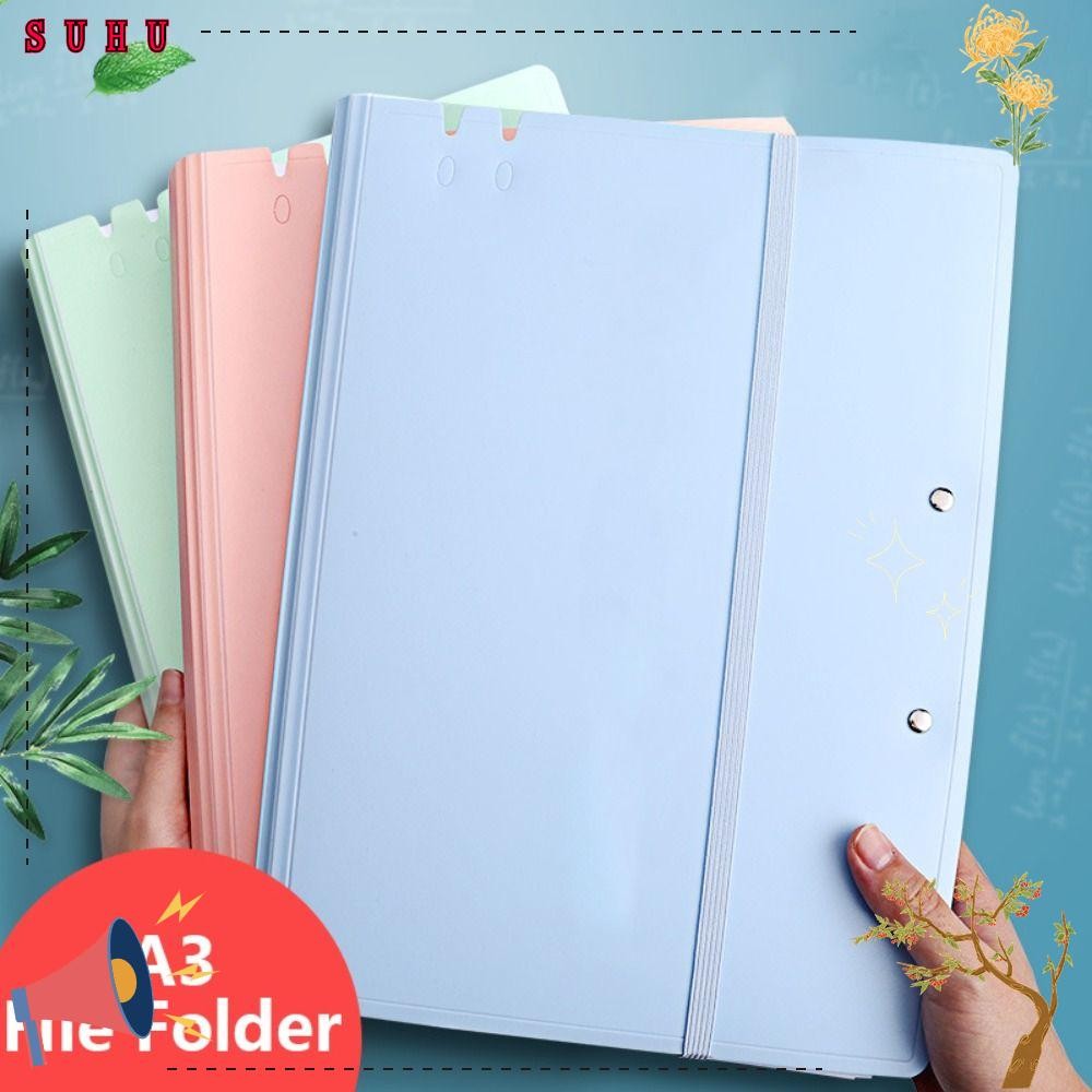 SUHU Exam Paper Storage Clip, Strap Design Multifunction A3 File Folder ...