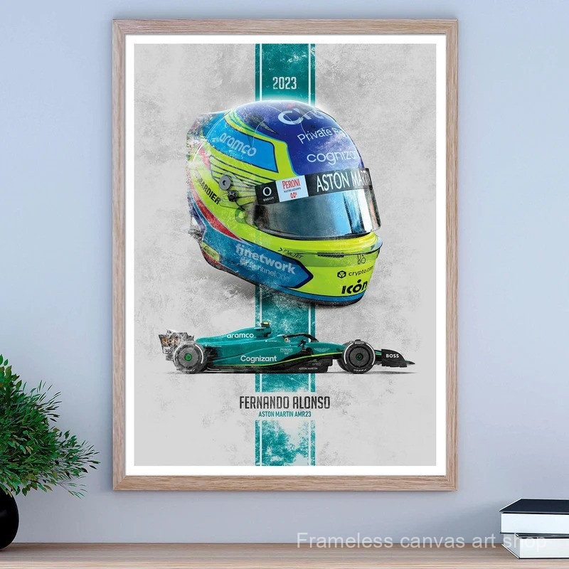 F1 Fernando Alonso Racing Poster Portrait Print Wall Art Painting Home ...
