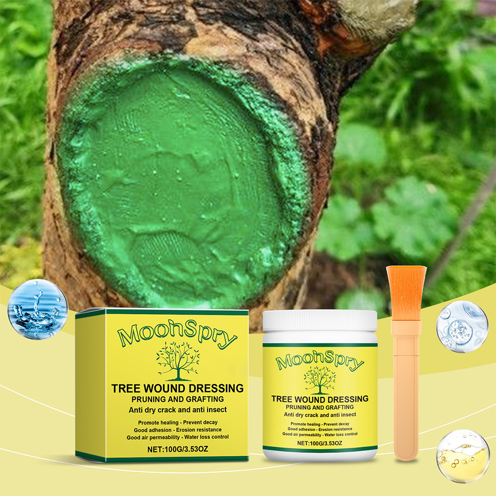 100g Tree Wound Sealer Healing Paste with Brush Plant Cut Paste Pruning ...