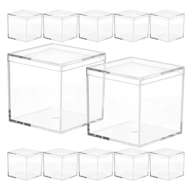 3/5/10Pcs Clear Acrylic Plastic Jewelry Candy Box / Mini Display Cube ...