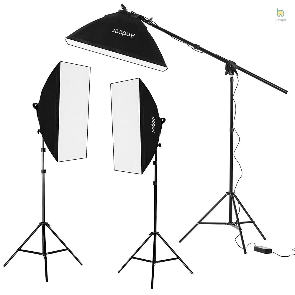Andoer Dimmable Led 2 Lamp Set Studio 45w Bi-color Temperature Kit 20*28 Inches Led 2 Meters ...