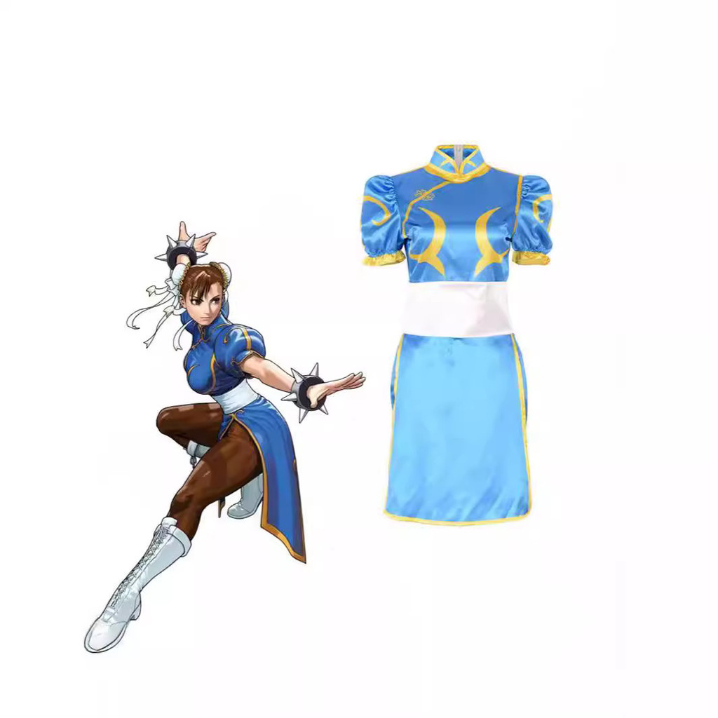 Street Fighter Cosplay Set - Chun-Li Kung Fu Master Qipao Outfit (Anime ...