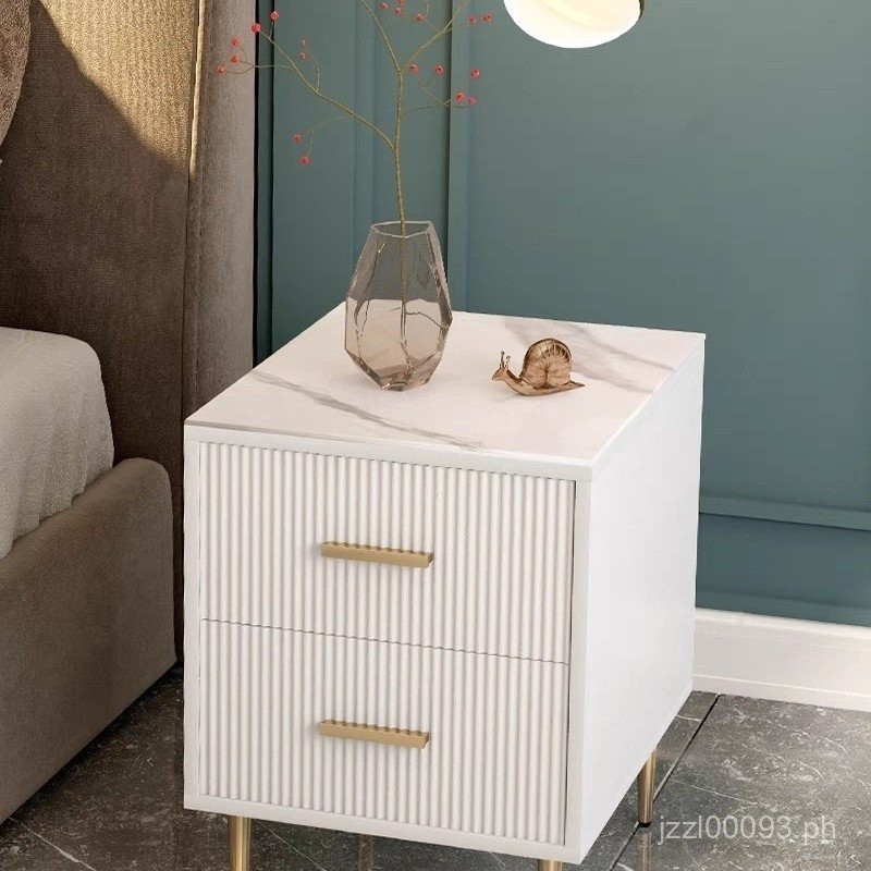 Sintered Stone Small Bedside Table, Light Luxury Simple Modern Internet ...