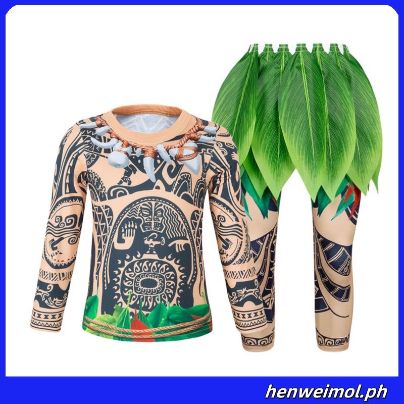 Moana Maui Costume 2pcs Pajamas Sleepwear Clothes Set Halloween ...