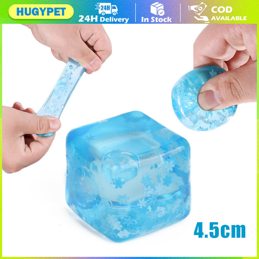 Squishy Ice Cube Fidget Toy Snowflakes Cubes Anti-Stress Squeeze ...