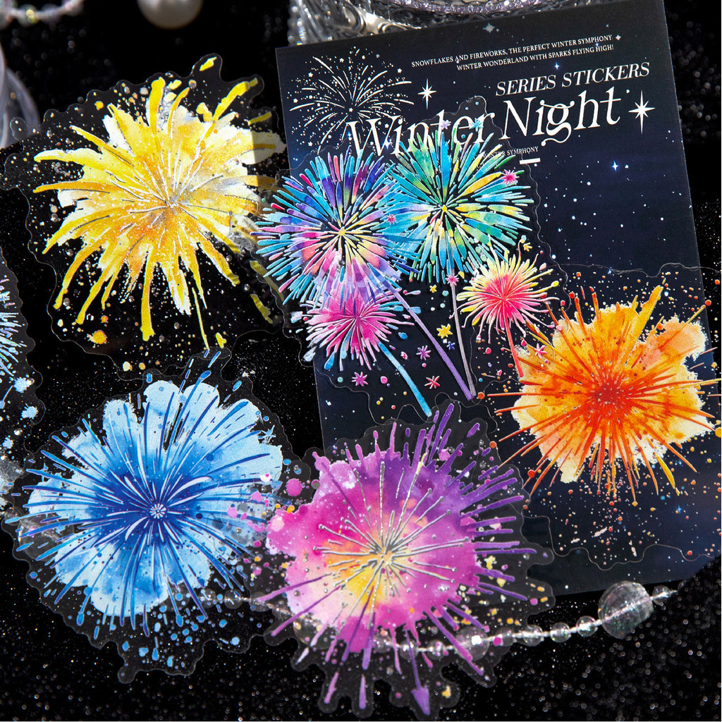 10 Pcs Fantasy Lanterns Fireworks Stickers Set Aesthetic Clear ...