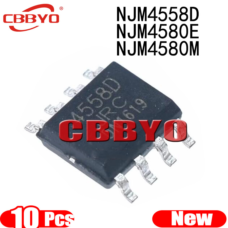 10pcs NJM4558D NJM4580E NJM4580M NJM4558 NJM4580 4558D 4580E 4580M SOP SOP8 JRC44558 SMD ...