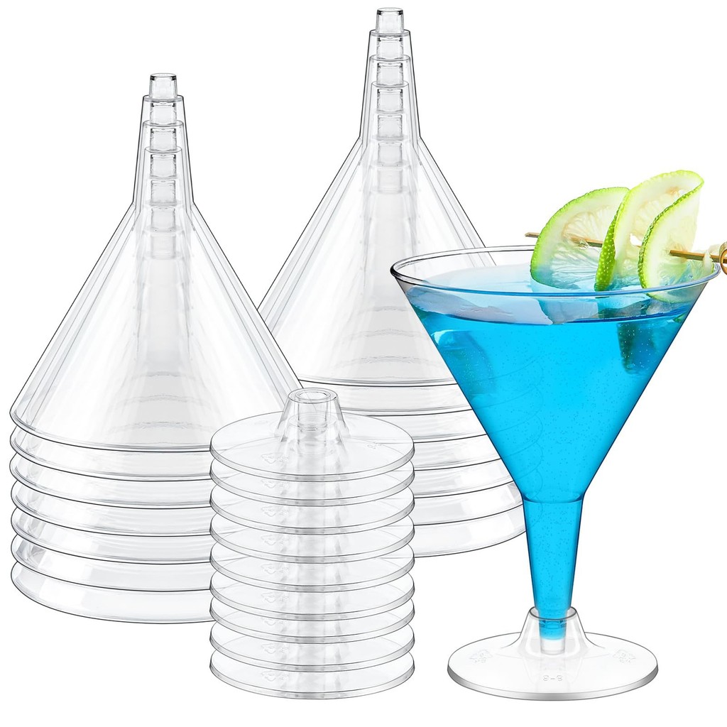 10pcs 180ML Disposable Cocktail Cups Plastic Stemware Wine Glasses ...