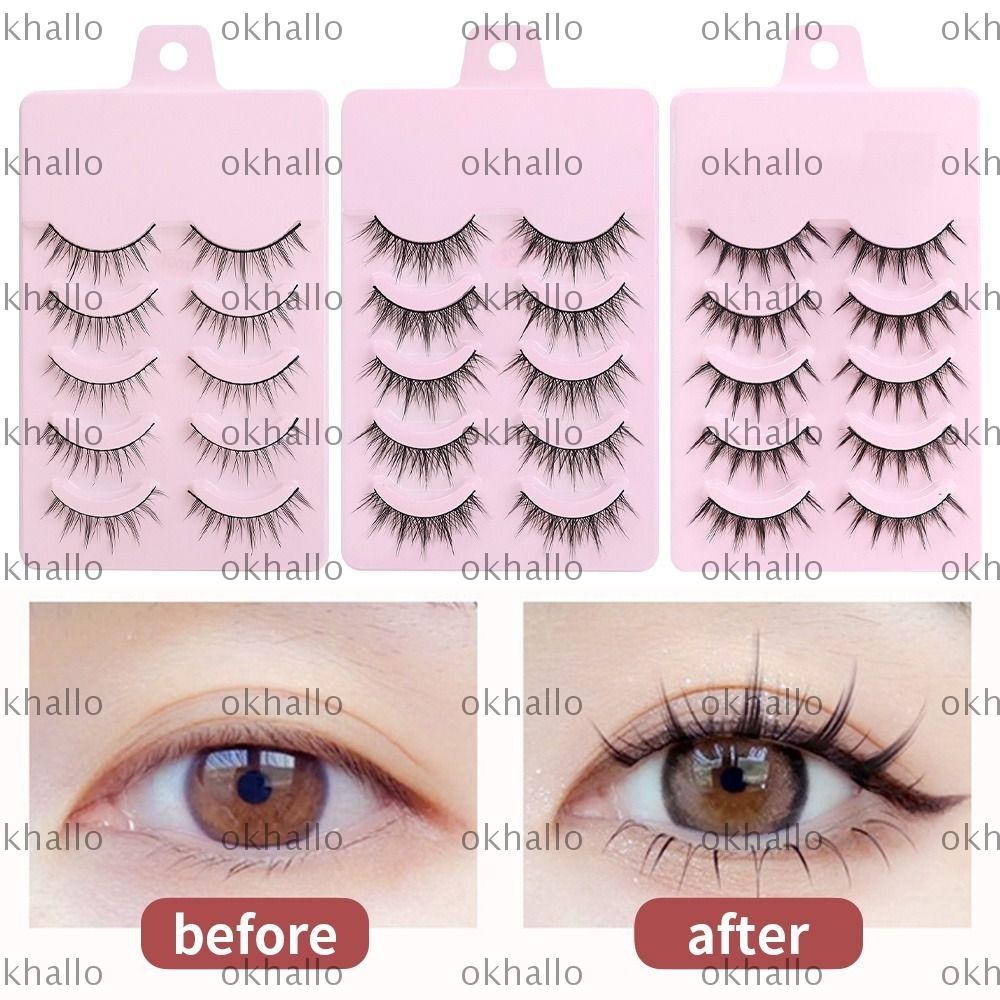 OKHALLO Little Devil Lashes, Natural Makeup Mink Hair False Eyelashes ...
