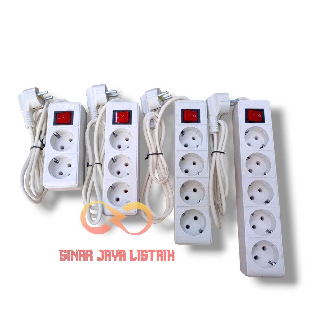 DEXTA Ground Socket Terminal 1.5 Meters 2 3 4 5 Holes + SNI Switch ...