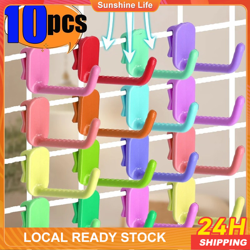 10Pcs Multi-purpose Supermarket Shelf Plastic Hooks Space Saving Store ...