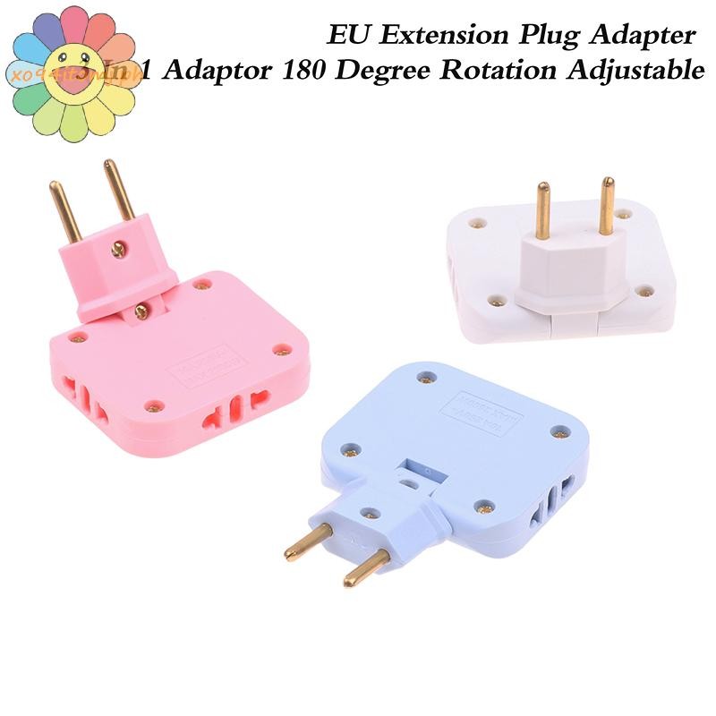 TOMJ Adjustable 3 In 1 EU Extension Plug Electrical Adapter 180 Degree ...