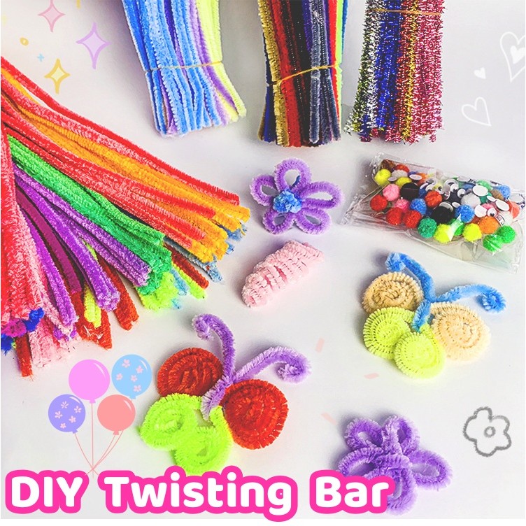 100PCS Chenille Stem Stick Colorful Handmade Twisting Bar child ...