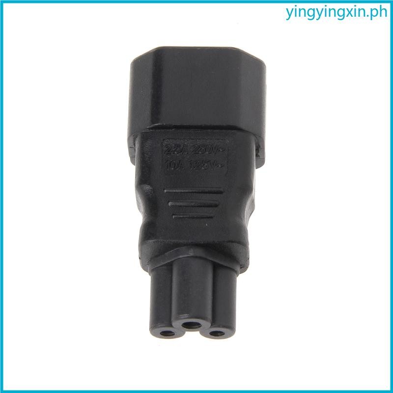 YIN IEC 320 C14 3-Pin Male To C5 3-Pin Female Power Plug Converter ...