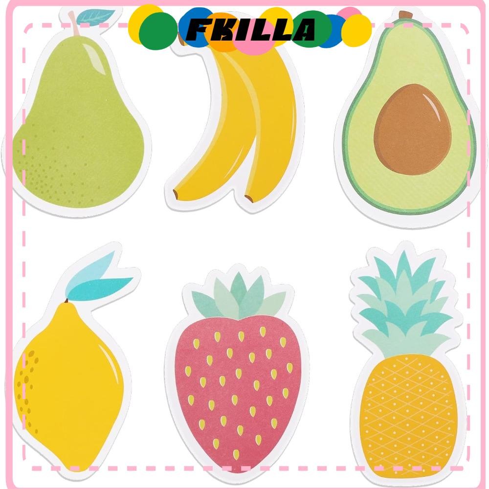FKI 6PCS Watercolor Sticky Note Pad, Cartoon Fruit Shape Sticky Notes ...
