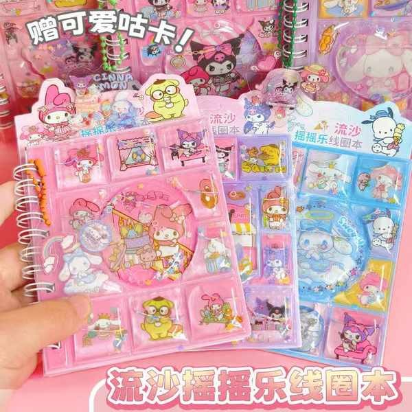 The new Sanrio Shaker Quicksand Notebook carries a small notebook with ...