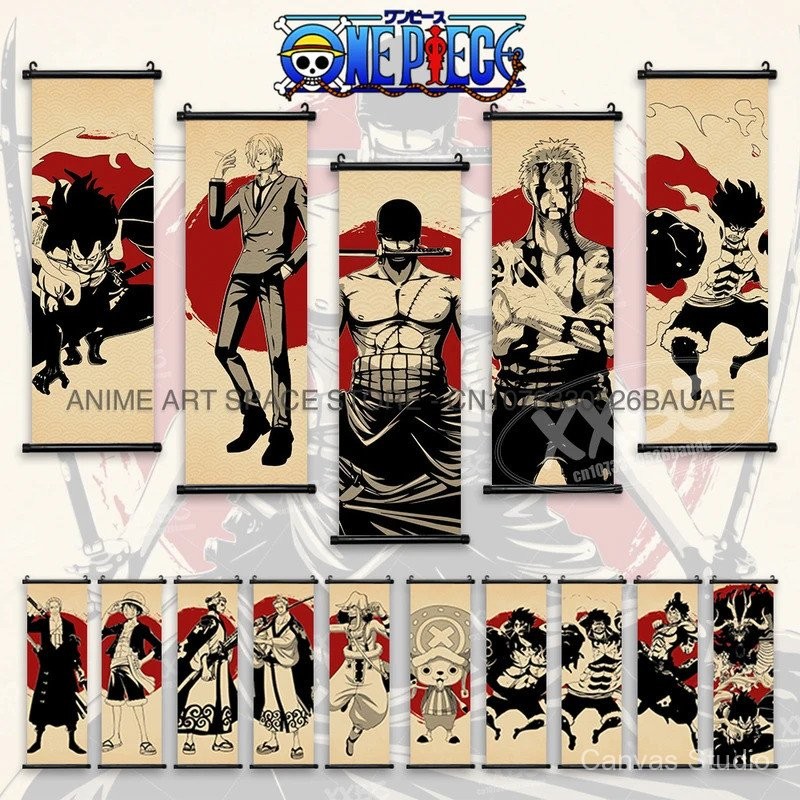 ONE PIECE Hanging Painting Anime Posters Zoro Wall Art Nami Canvas Home ...