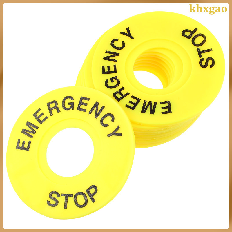 Switch Warning Circle 10 Pcs Emergency Stop Stickers Car Sign for Push ...