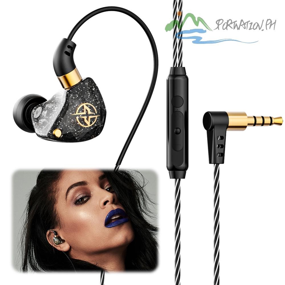 X6 Wired Stereo Ear Monitor Earpiece Headset With Mic HiFi Stereo ...