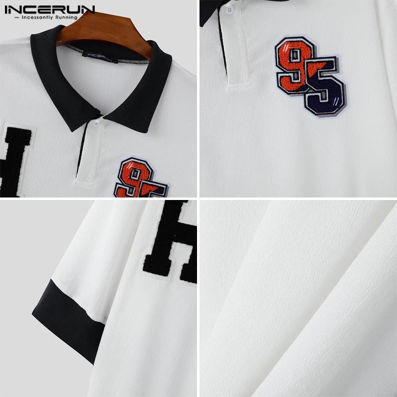 INCERUN Men Vintage Fashion Color Blocking Numbers Patchwork Long ...