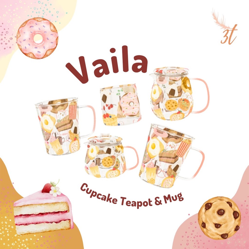 Vaila Cupcake Teapot and Mug | Shopee Philippines