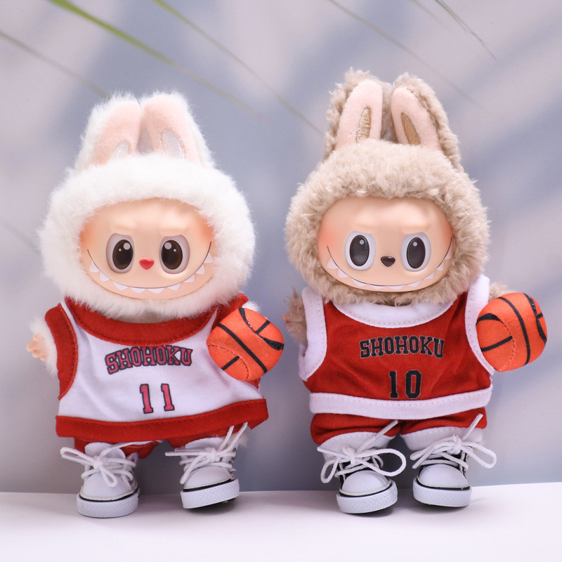 17cm Labubu doll clothes Labubu clothes Basketball Sportswear T-Shirt ...