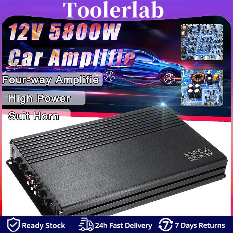 Universal Car Audio Amplifier 12v Subwoofer 5800W High Power Four-way ...