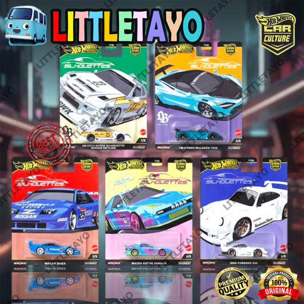 Hot Wheels Premium Silhouettes RWB Porsche LBWK LB R34 Nissan Skyline ...