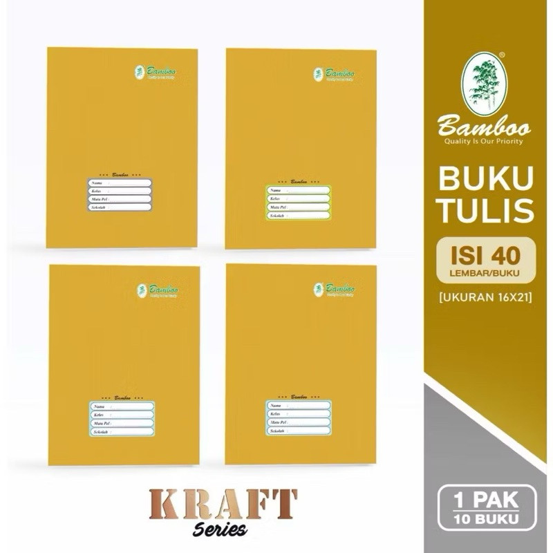 KRAF EDU B BAMBOO 40 Sheet Writing Book (1 pack) | Shopee Philippines