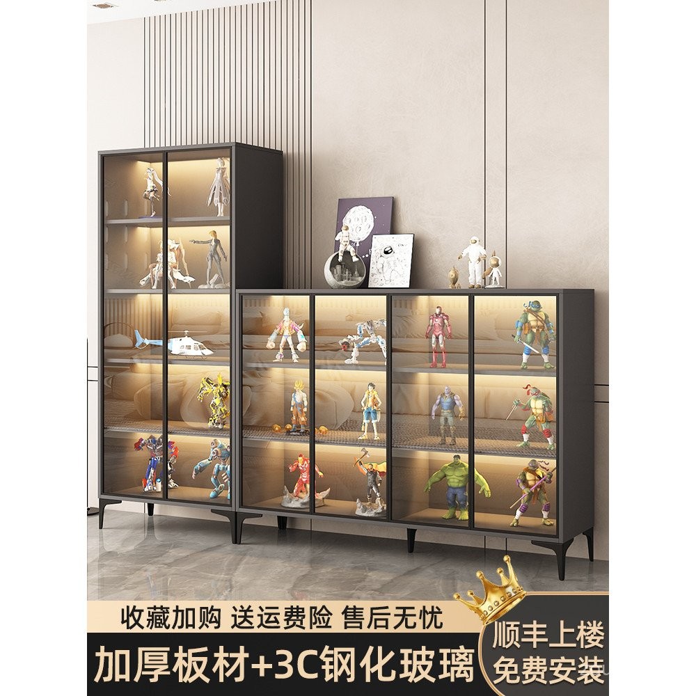 Display Cabinet for Figurines, Luxury Glass Door Bookshelf, Living Room ...