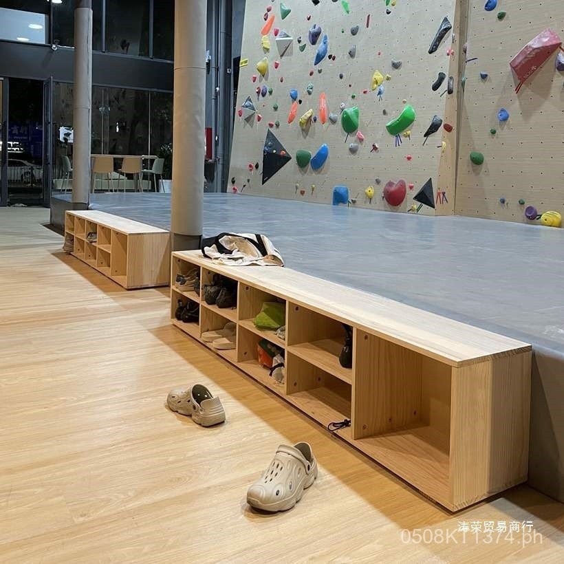 Solid Wood Bench for Sitting L Shape Training Class Cabinet Bay Window ...