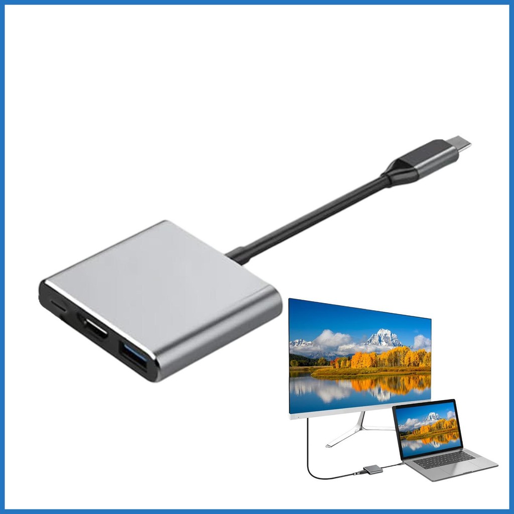 USB C Docking Station Laptop Adapter Multiport 3 Ports 4K Docking ...