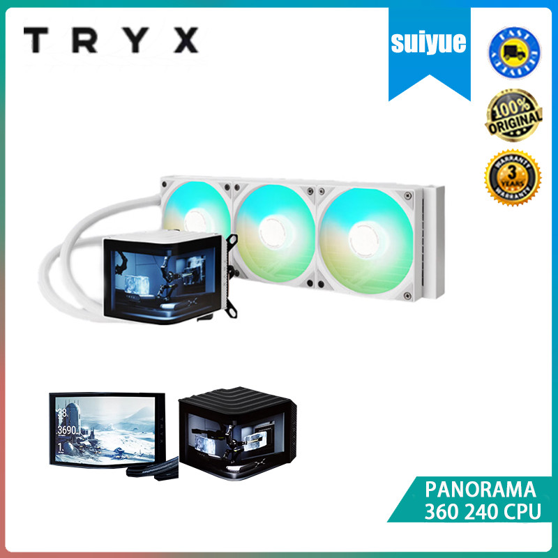 TRYX AIO PANORAMA 360 240 CPU water cooler 6.5inch curved AMOLED for ...