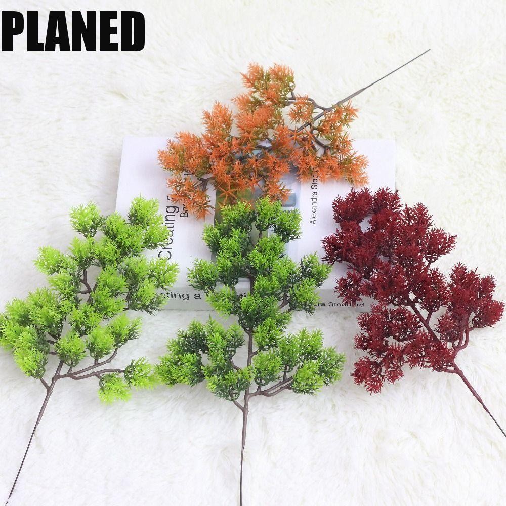 PLANED Artificial Pine Green Branch, Realistic Handmade Simulation Pine ...