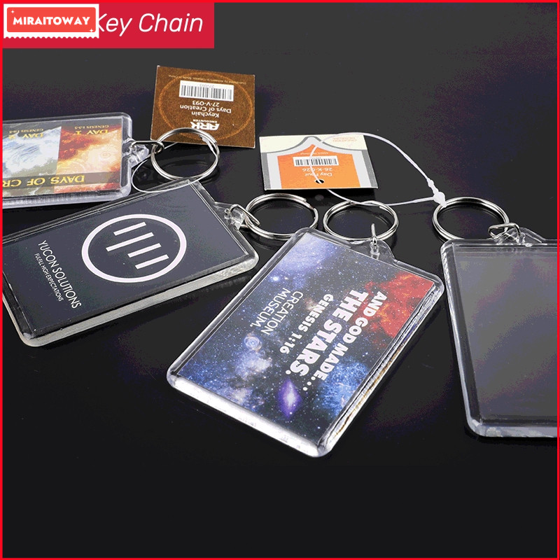 MT】Transparent Acrylic Keychain Photo Frame Keychain DIY Photo Insert ...