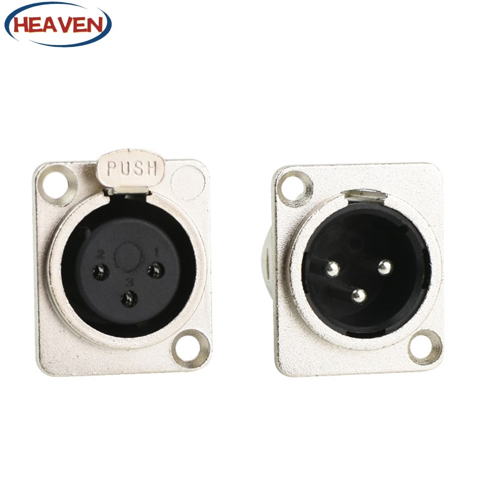 [Heaven]3Pin XLR Socket Male Female Panel Mount Chassis Socket Mic ...