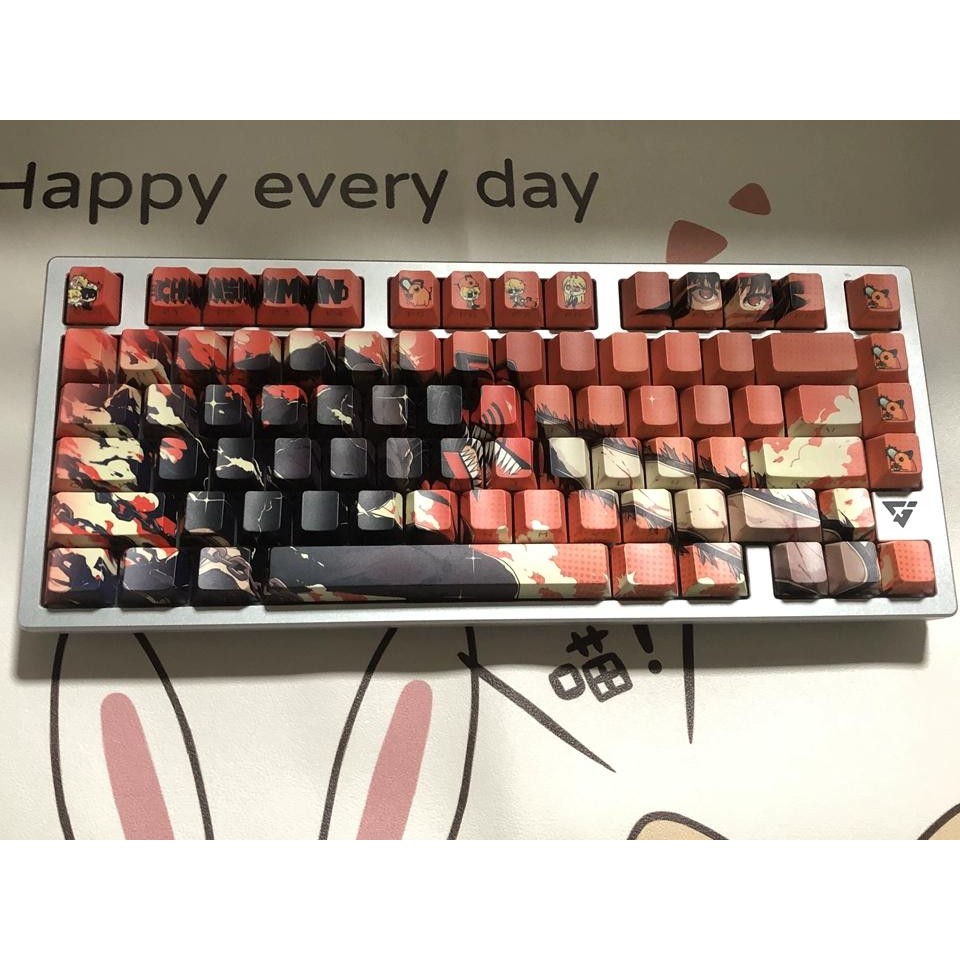 Chainsaw Man Keycap Cherry Profile 70/105/118 Keys PBT Five-sided Dye ...