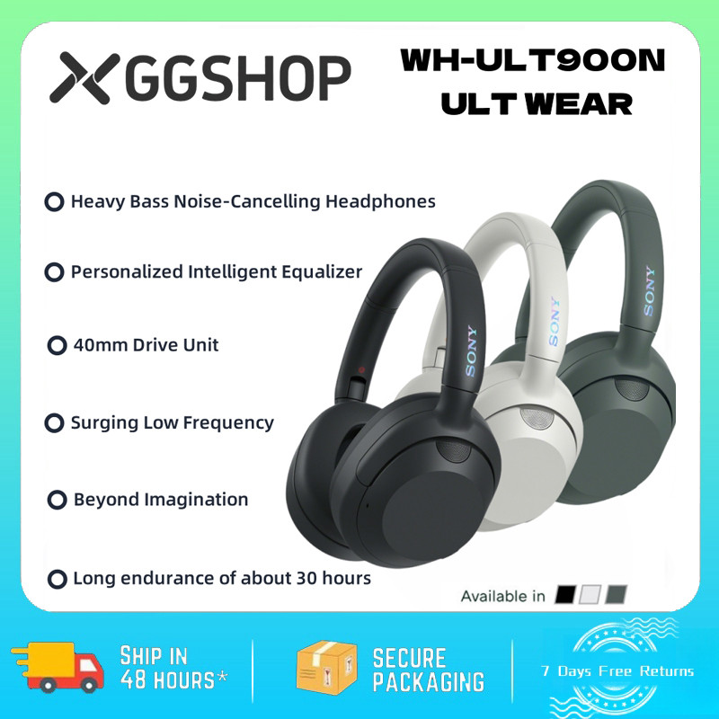 SONY ULT WEAR WH-ULT900N Wireless Bluetooth Noise Cancelling Headphones Extra Bass Headset ...
