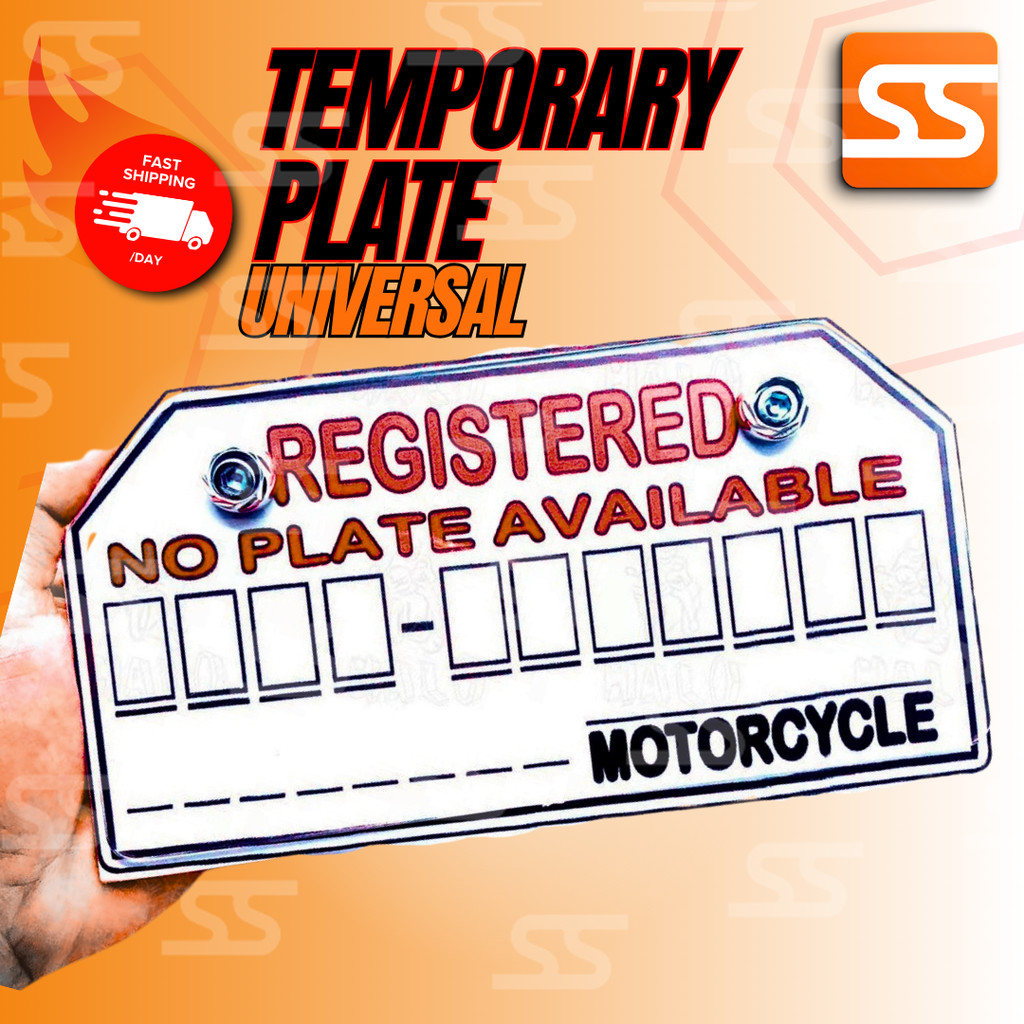 UNIVERSAL TEMPORARY PLATE FOR MOTORCYCLES | Shopee Philippines