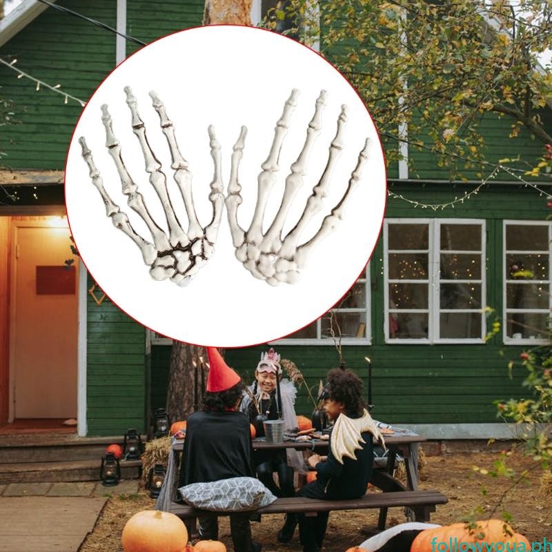 fol 1 Pair Halloween Skeleton Hands Plastic Hand Skull Claw Skeleton ...