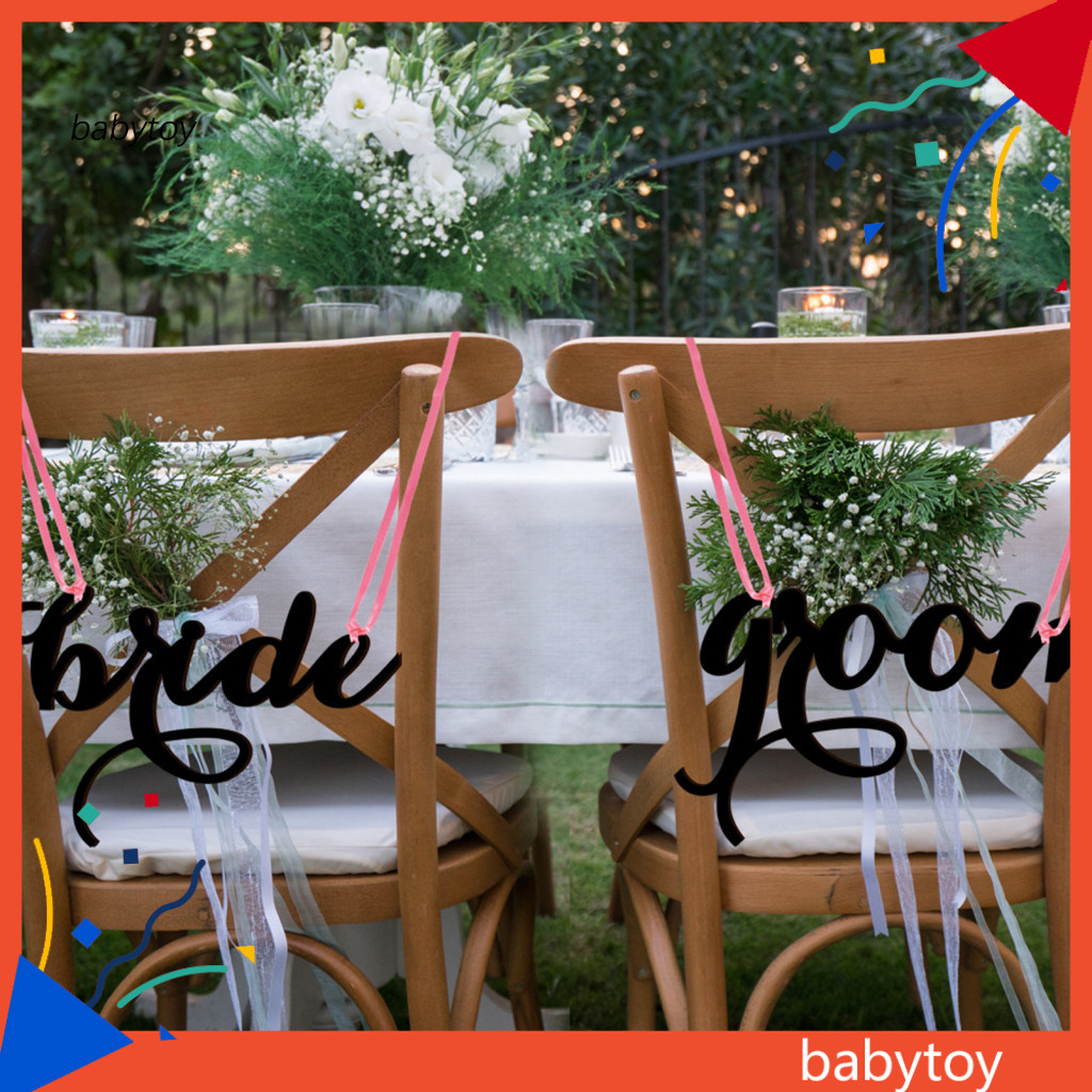 BABY 1 Set DIY Wedding Chair Hanging Signs Party Favors Bride Groom ...